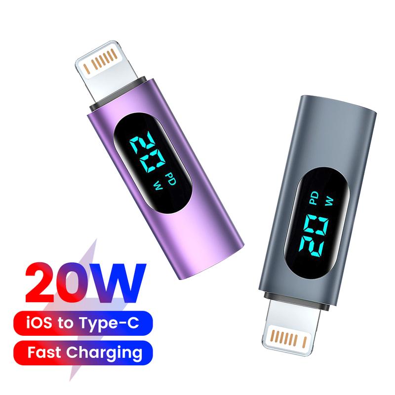 20W Digital Display OTG USB C To Lightning Adapter For iOS Male ...