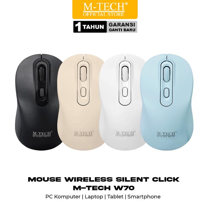 Promo Mouse Wireless M-Tech W- 70 Silent Click Free Battery untuk PC ...