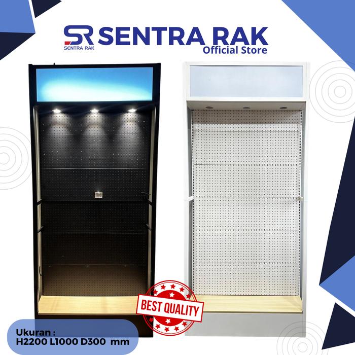 Promo Rak Promo Perforated with Light Box - Rak Promosi Toko - Hitam ...