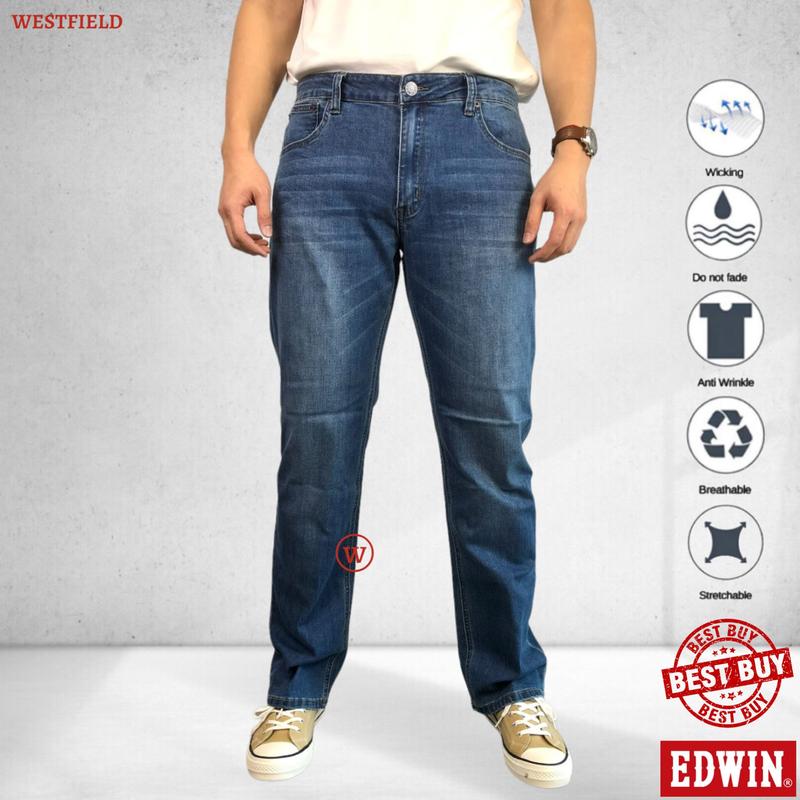 EDWIN 505 MEN'S STRETCHABLE STRAIGHT CUT JAPAN BLUE JEANS ( 7705 ...