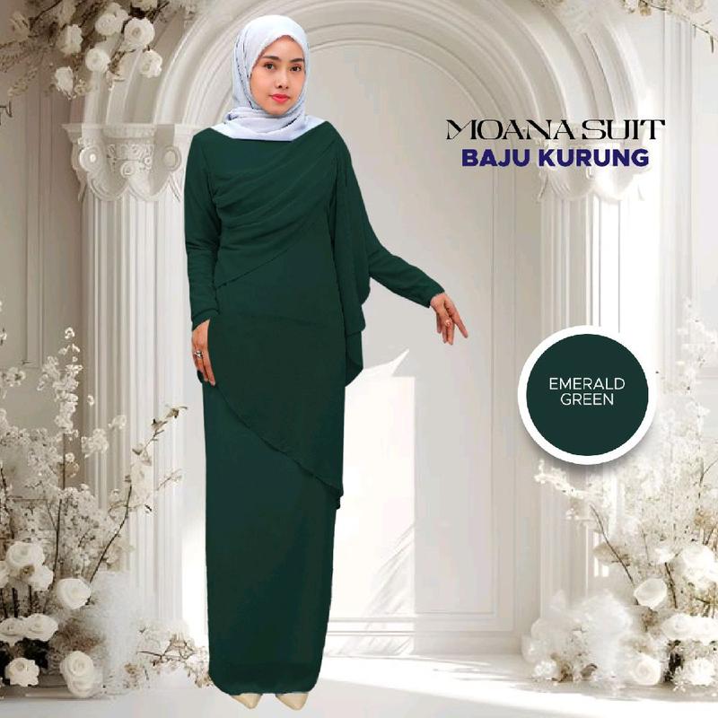 baju kurung moana sut (materil Italian cey) Clothing Set Wanita ...