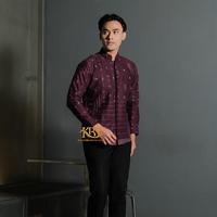 Promo KALANDRA BATIK SOLO Motif Pradipta Burgundy Koko Slimfit katun ...