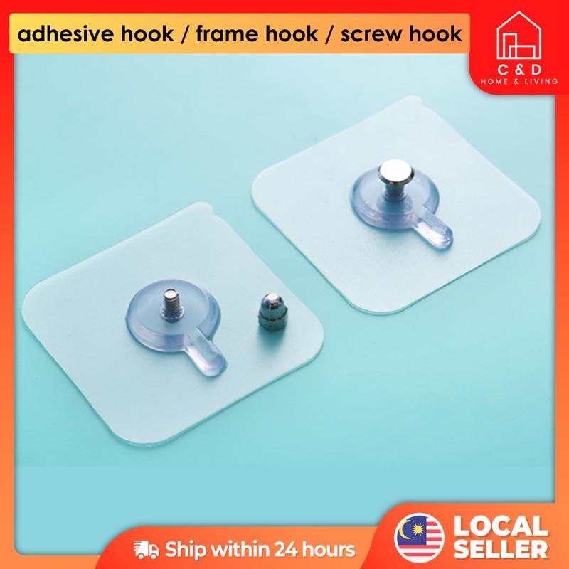 Punch-Free Photo Frame Self adhesive Wall Hooks Screw Stickers - TikTok ...