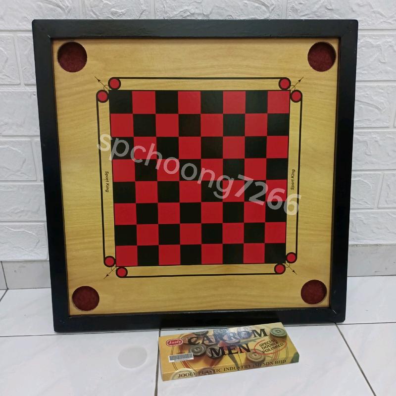 Mini Carrom Board【Carrom+Draught】 with Carrom Women【Ready Stock】2IN1 ...