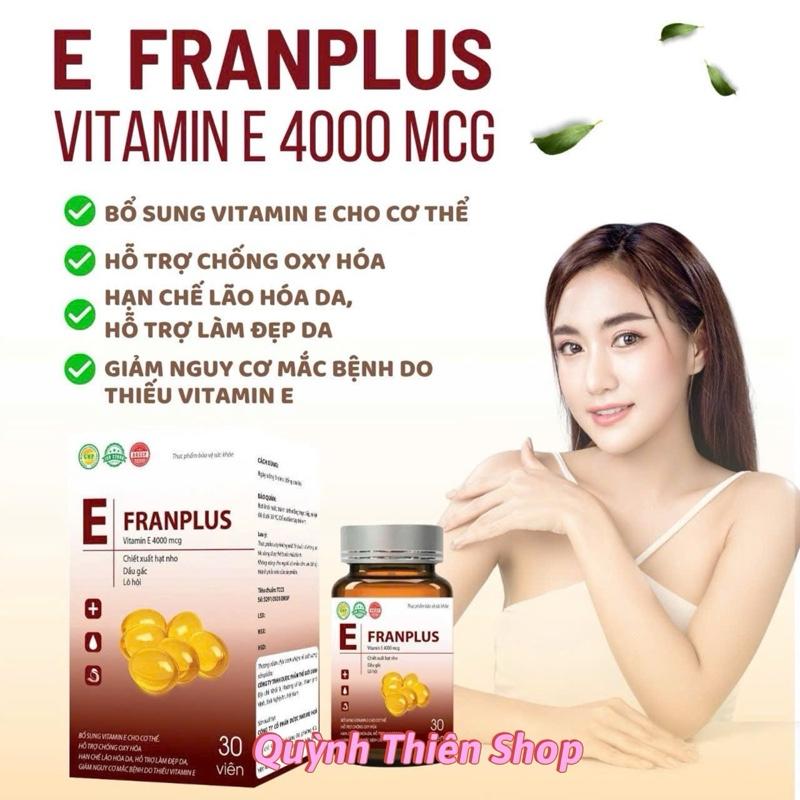 (Mua 1 tặng 1) Vitamin E Franplus 4000 (hộp 30 viên)_Hỗ trợ chăm ...