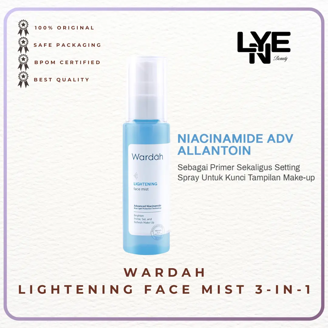 Wardah Lightening Face Mist 60ml Face Mist 3-in-1 dengan 4X Niacinamide ...