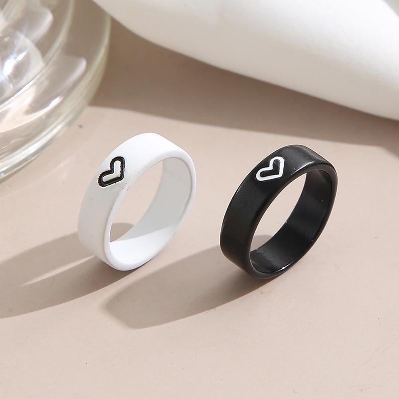 Cincin wanita perangai sederhana berwarna putih , set cincin pasangan ...