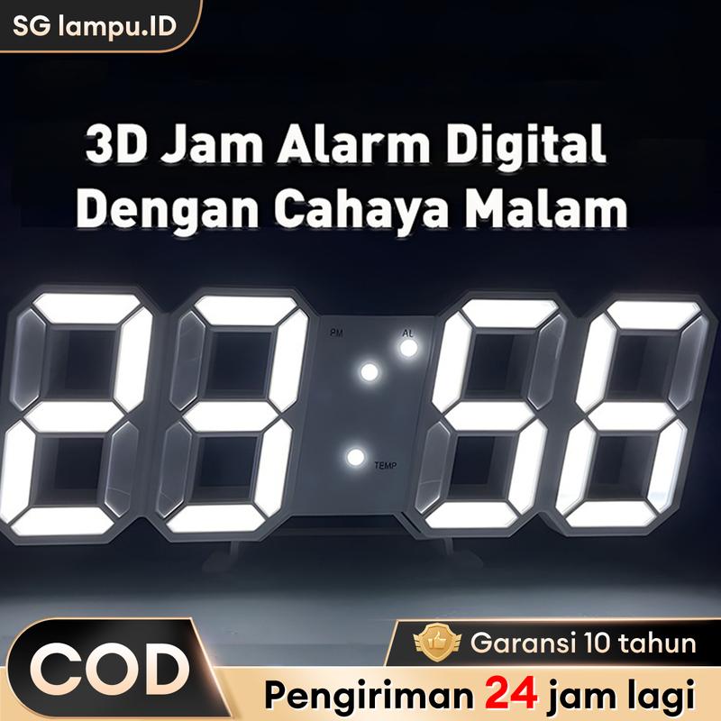 【Garansi 10 tahun】Jam Dinding Digital LED 3D Modern Dilengkapi - Shop ...