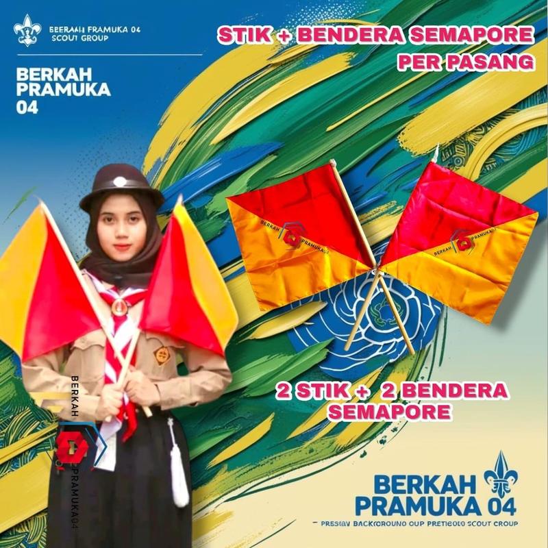 (2 BENDERA + 2 STIK) BENDERA SEMAPHORE / STIK SEMAPHORE / SEMAPHORE ...