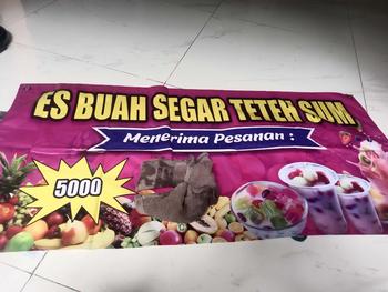 SPANDUK / BANNER Es Buah Sop Buah Segar Pink Bebas Request Gratis ...