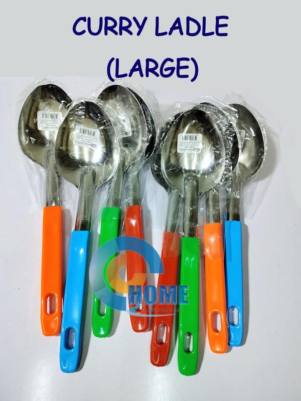 LARGE THAILAND Colour Handle Curry Ladle Stainless Steel Scoop(LARGE ...