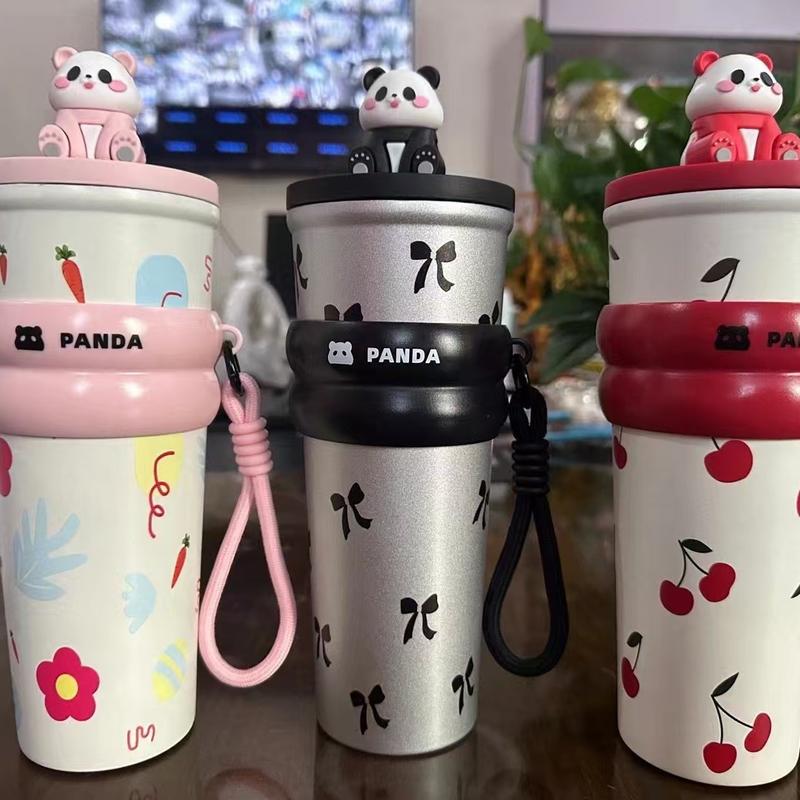!Ready Stock! New cherry panda thermal insulation cup dust cap - TikTok ...