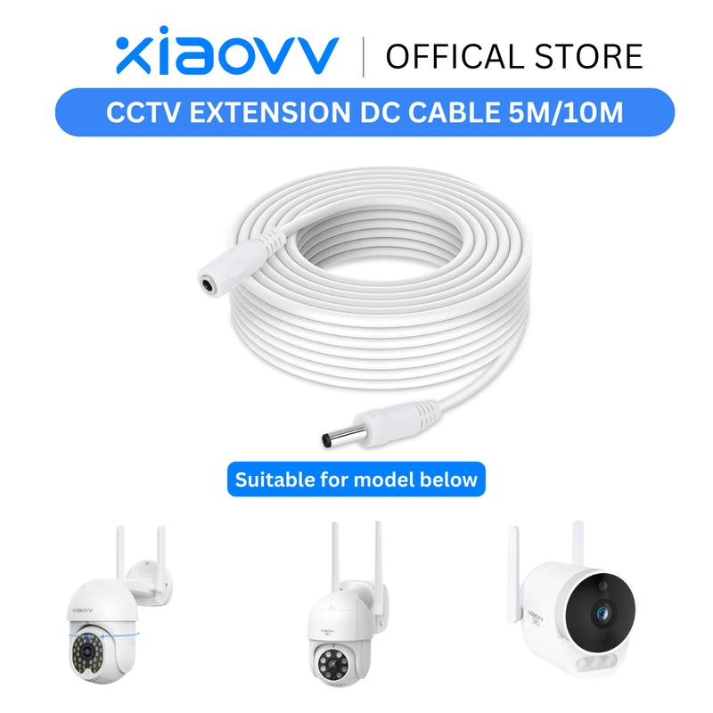 Xiaovv CCTV extension DC cable 5M/10M full white compatible with ...