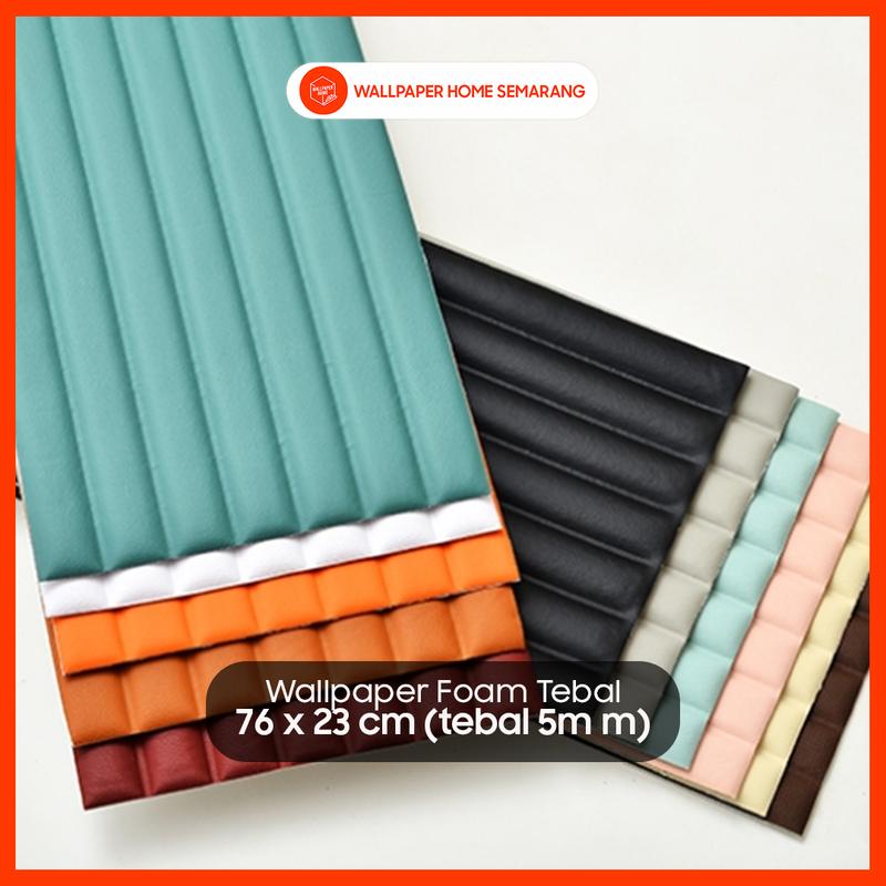 Wallpaper Dinding Kulit Sticker Foam Ukuran 76x23cm (5mm) Wall Paper ...