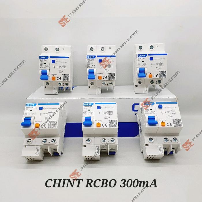 Jual RCBO RCCB ELCB Chint 1P+N 300mA 6kA / NXBLE-63 / 6A 10A 16A 20A ...