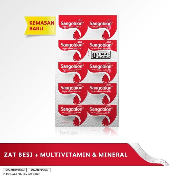 Promo Sangobion Vitamin dan Zat Besi Penambah Darah 10 kapsul - Strip ...