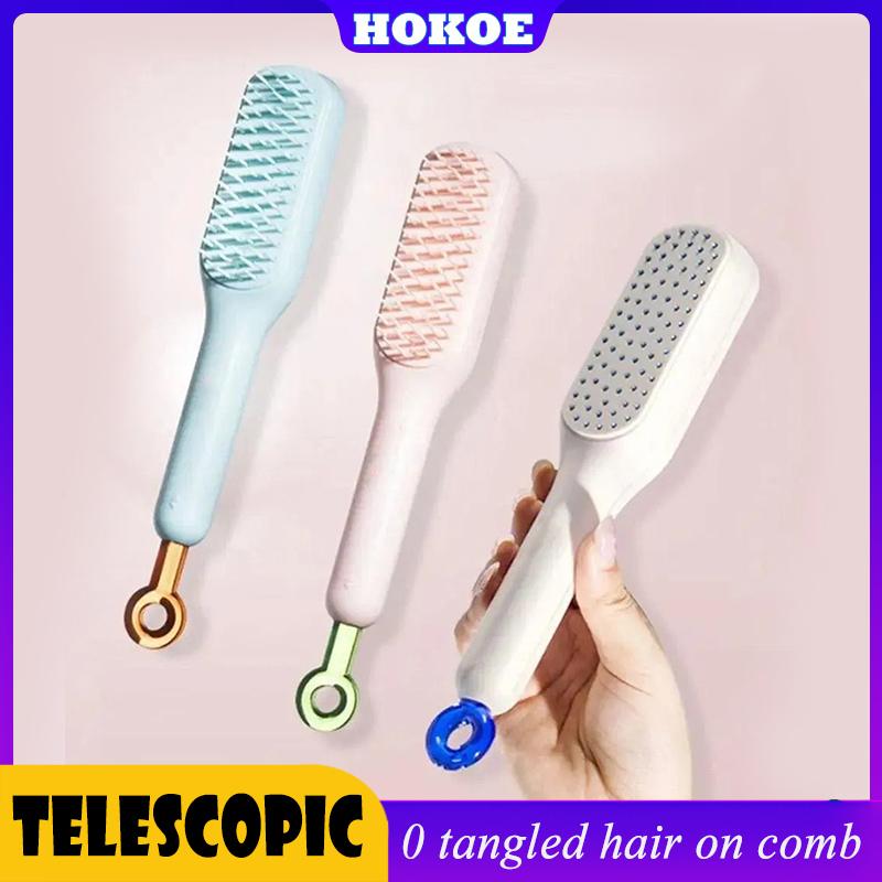 Magic Retractable Comb for Women, Self Cleaning Massage Hairbrush ...