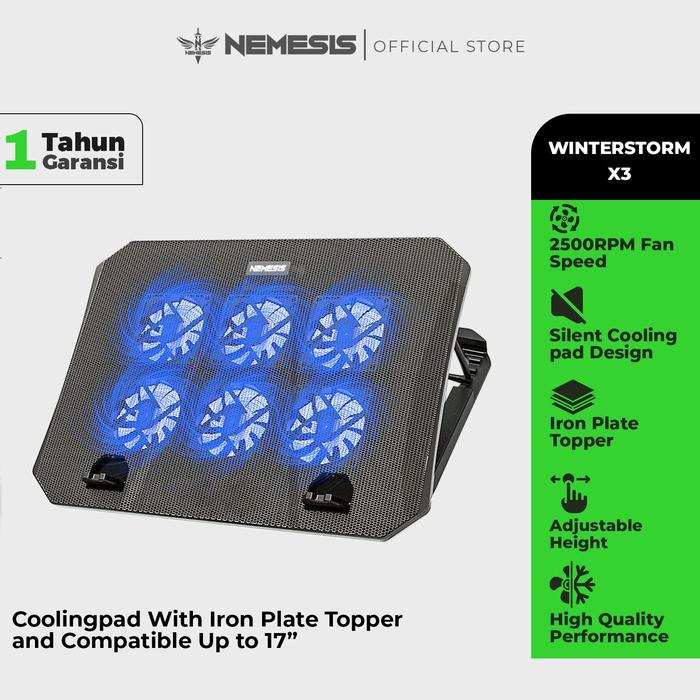 Promo NEMESIS Cooling Pad Winterstorm X-3 Fan 2500 RPM for 15,6 Inch ...
