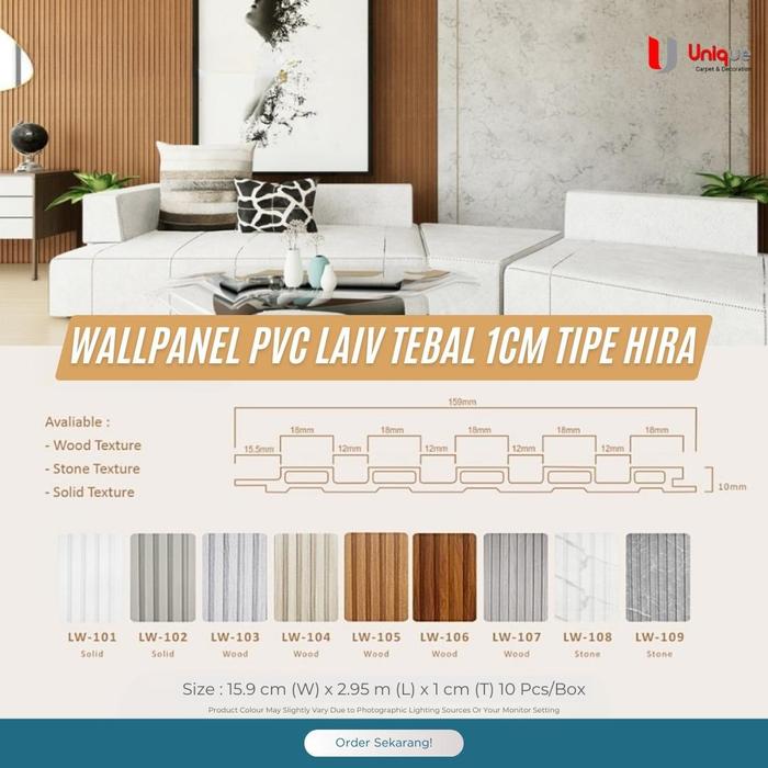 Jual Wallpanel PVC LAIV Tebal 1cm /Wall Panel 3D Dekorasi Dinding Tipe ...