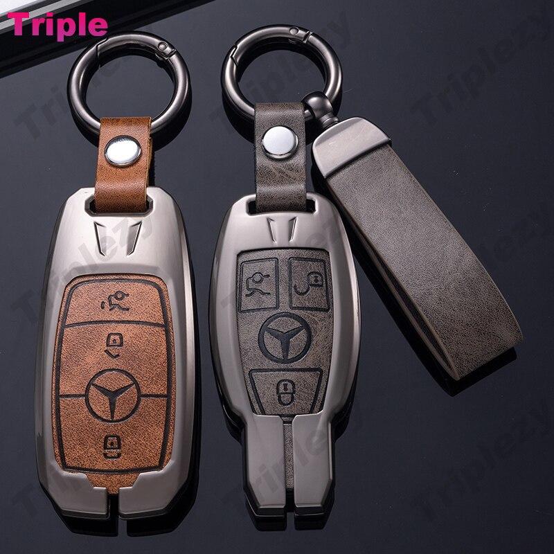 Zinc Alloy Genuine Cow Leather Smart Flip Car Key Fob Cover Case ...