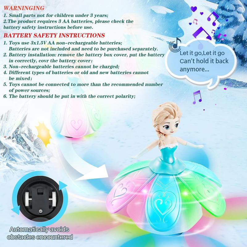 Dancing Elsa Princess Doll Musical Box Toy, Electric Rotating Music ...
