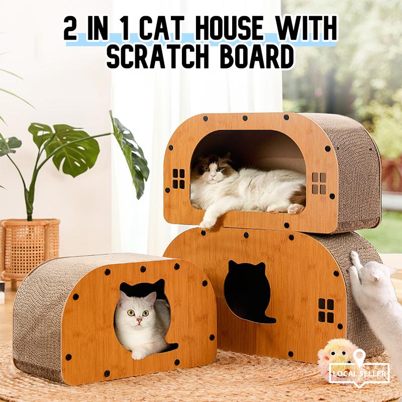 [SG] 2 in 1 Cat House with Scratch Board/ Scratching Board Cat - TikTok ...