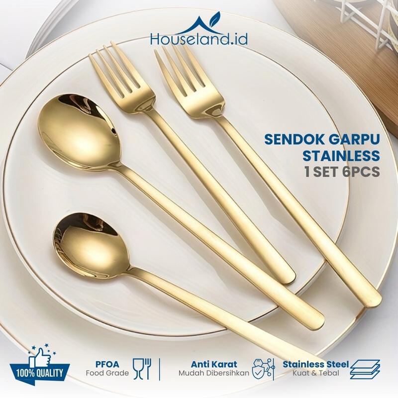 Funnycook Emas Sendok 1 Set Lengkap Sendok Set Sendok Makan Sendok ...