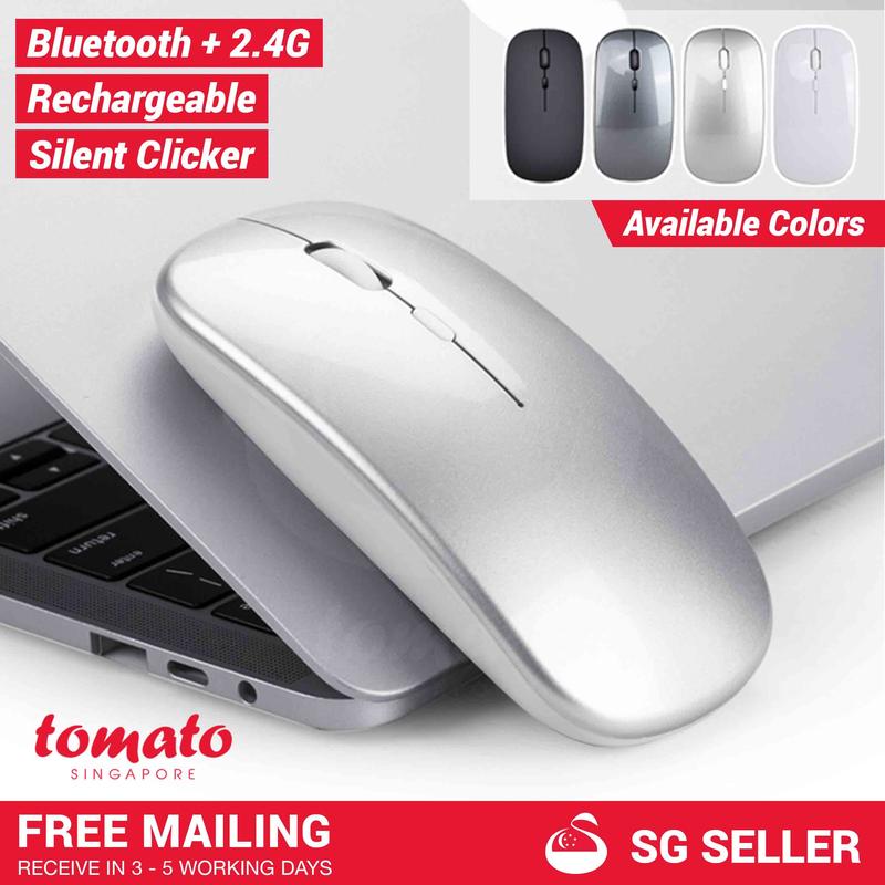 Bluetooth Silent Rechargeable 2.4G Mouse with DPI 800/1200/1600 ...