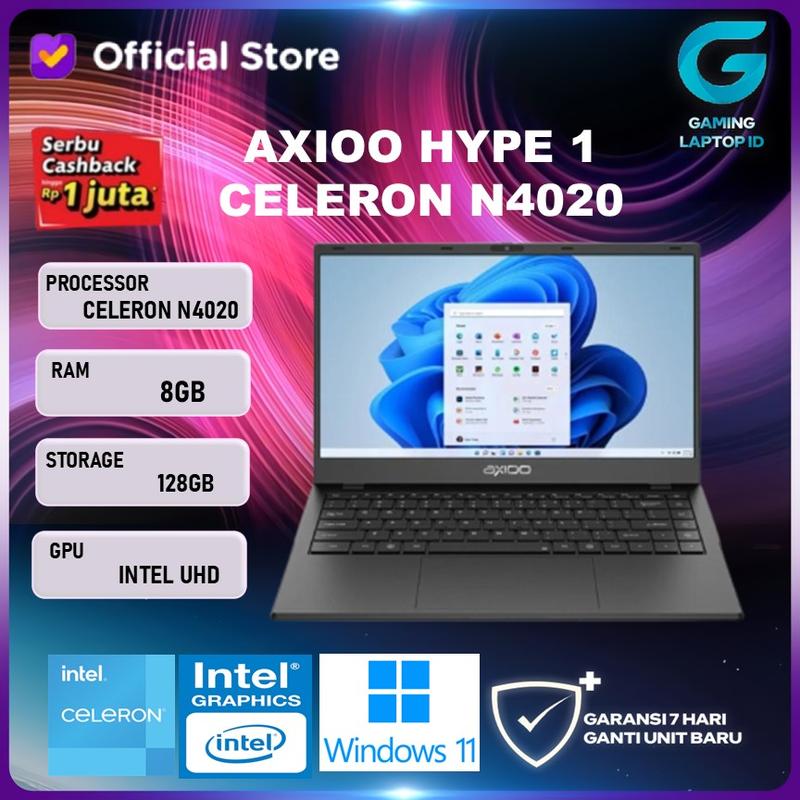 Laptop AXIOO HYPE 1 N4020 4GB 128GB W11 14.0 - Shop | Tokopedia