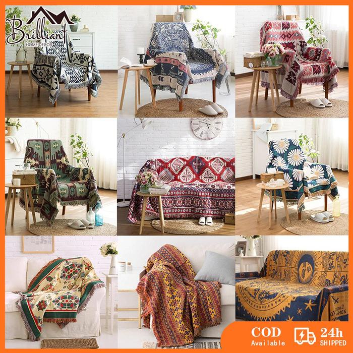 Promo BRilliant Home Selimut sofa Nordic Blanket size sofa cover ...