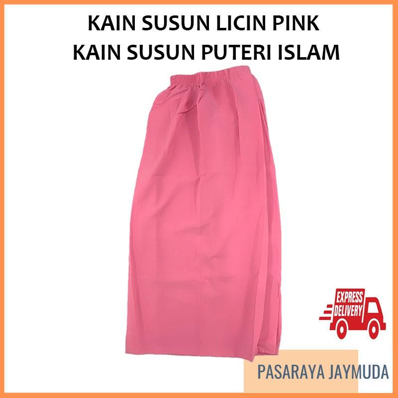 KAIN SUSUN PINK/MERAH JAMBU PPIM PUTERI ISLAM BAJU KURUNG PINK - TikTok ...