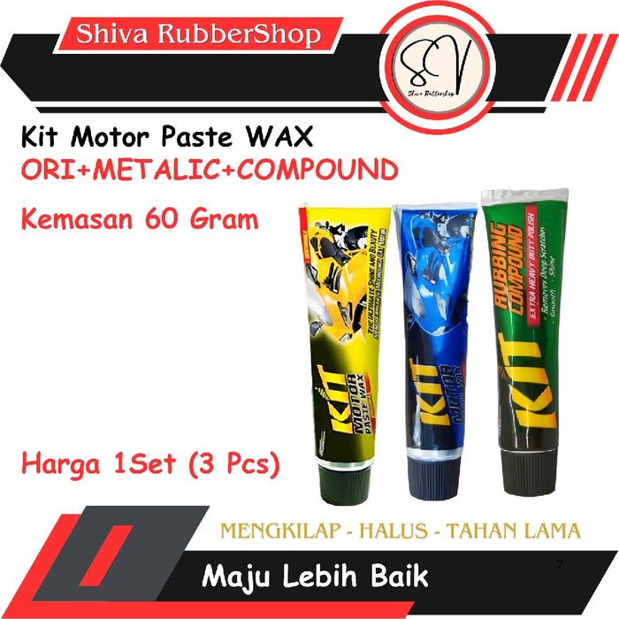 Jual Shiva RubberShop Kit Motor Paste Wax Original 60Gr & Rubbing ...