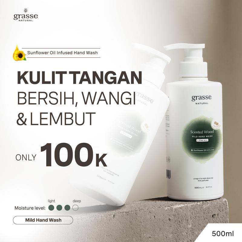 Grasse Natural Scented Wood Mild Hand wash - Sunflower Oil Infused ...