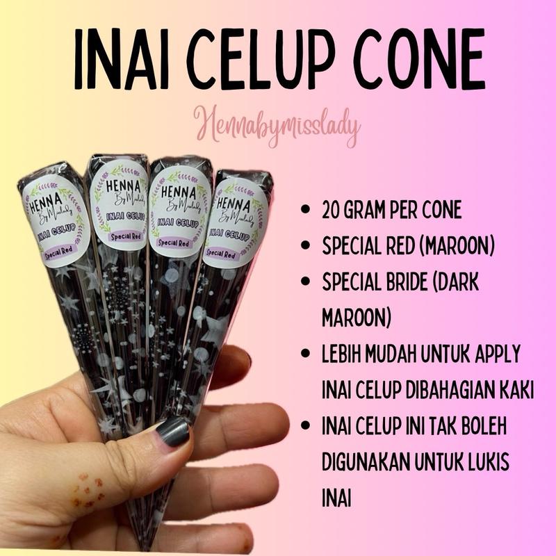 INAI CELUP CONE 20GRAM WARNA CANTIK TAHAN LAMA SPECIAL RED DAN - TikTok ...