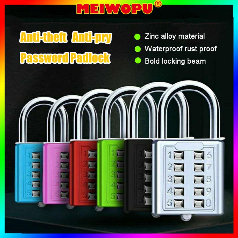 Black Red 6-Key Numeric Button Password Lock Toolbox Door Anti-Theft ...