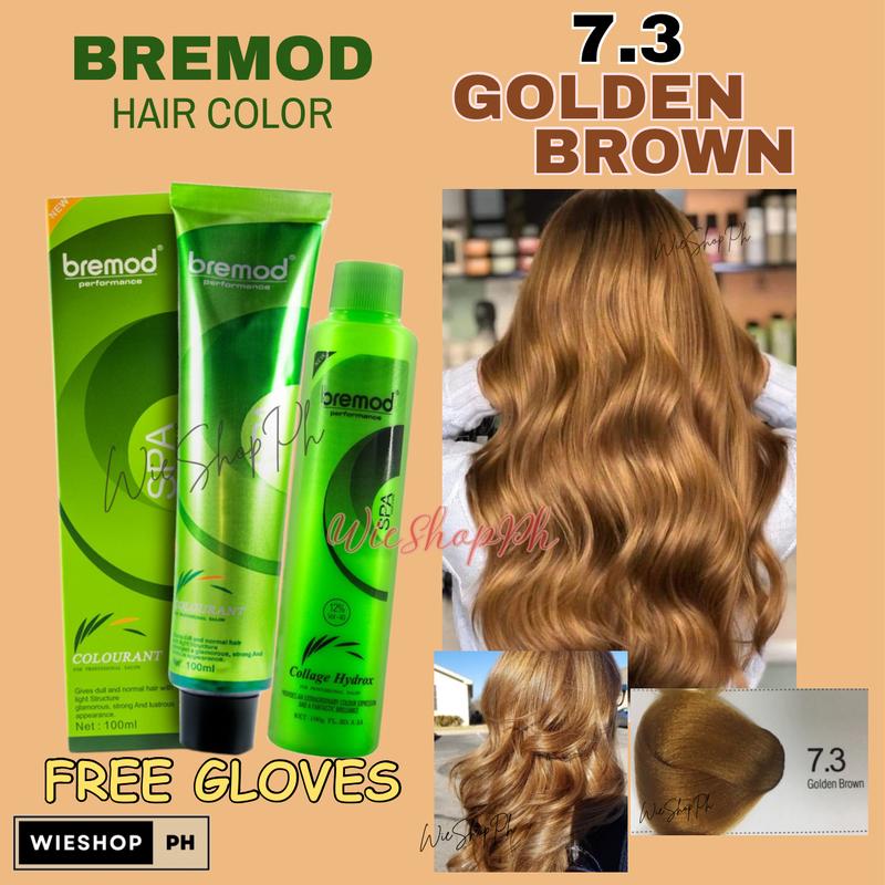 Bremod 7.3 Golden brown Hair color Set with Oxidizer (Available ...