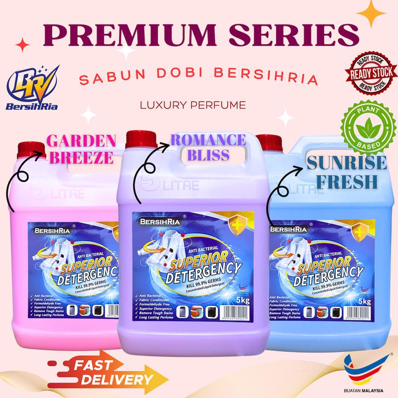 BERSIHRIA SABUN DOBI WANGI+PELEMBUT+ANTIBAKTERIA 5KG LIQUID LAUNDRY ...
