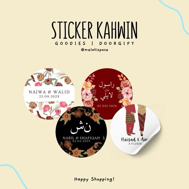 STICKER KAHWIN GOODIES DOORGIFT WATERPROOF BARANG KAHWIN MAJLIS ...