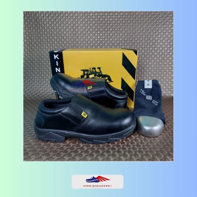 SEPATU SAFETY SLIP ON HITAM KERJA PROYEK BOT SEPTI BONUS KAOSKAKI ...