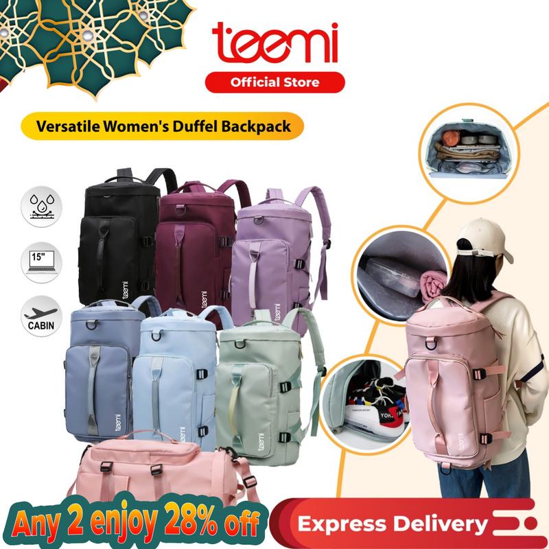 TEEMI Macaron Color 3 Ways Carry Duffel Backpack Water Resistant ...