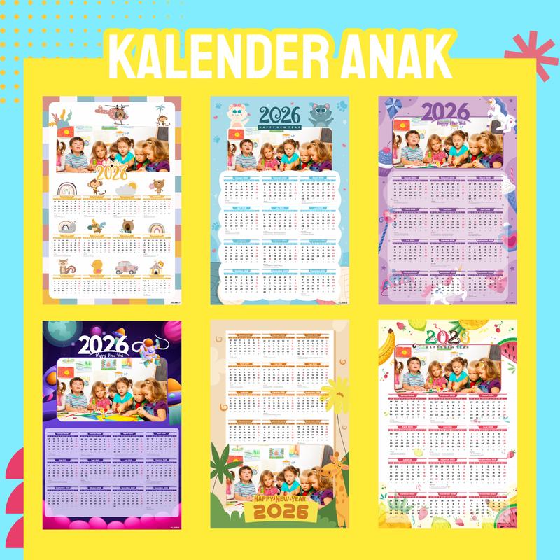 Kalender 2026 Custom Foto A3+ Tema Anak | Kalender Dinding Custom ...