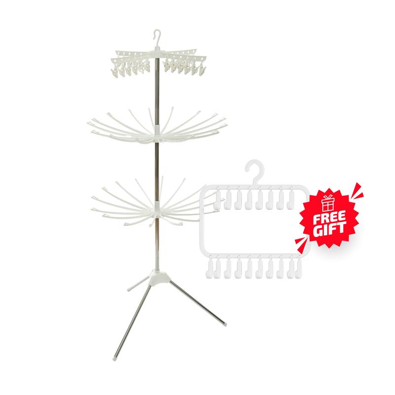(Free Multi Use Hanger) [HOUZE] Yima 3-Tier Tripod Clothing Rack ...