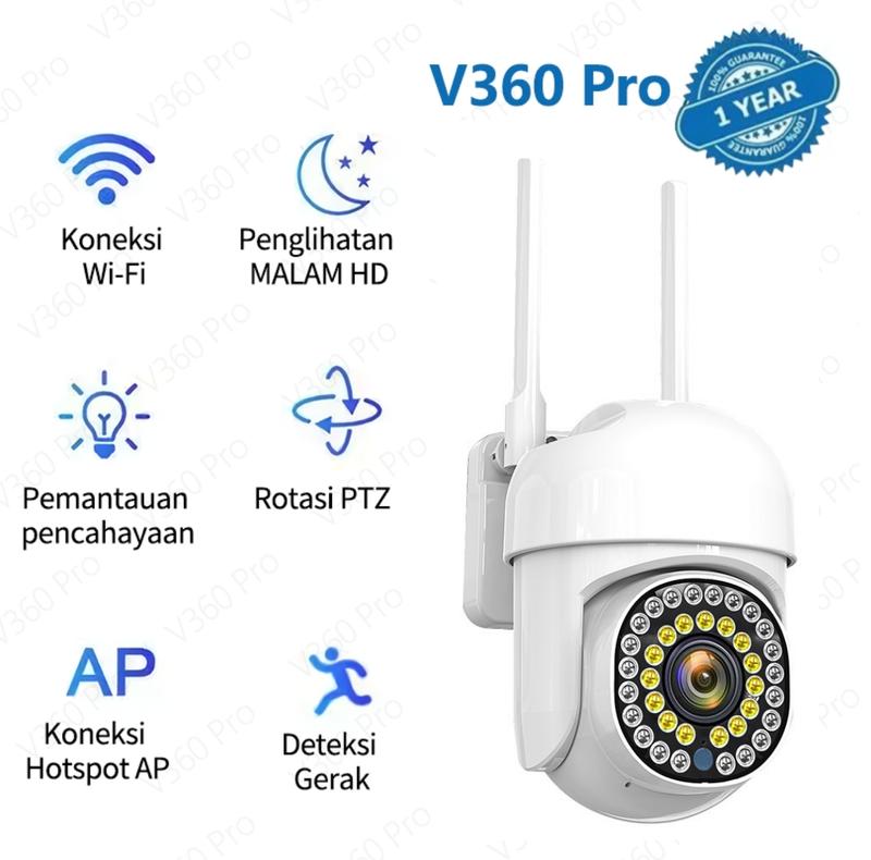 Kamera V360 Pro CCTV WiFiOutdoor 360°-Audio Dua Arah, NightVision ...