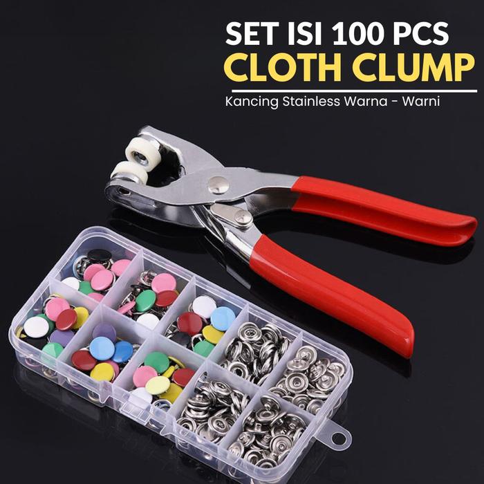 Promo Cloth Clump Set 100 Pcs Kancing Jepret Anti Karat Bahan Stainless ...