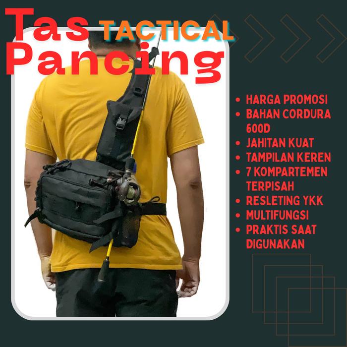 Promo Tas Pancing Selempang Tactical ARMY Multifungsi Fishing Bag ...