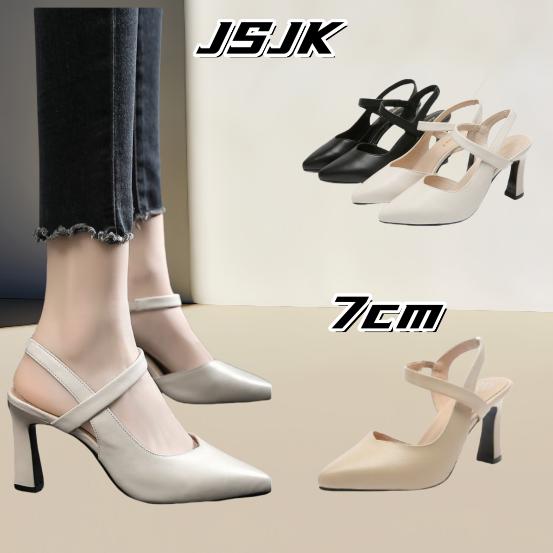 [JSJK] korean fashion leather pointed toe strap heels fo - TikTok Shop ...