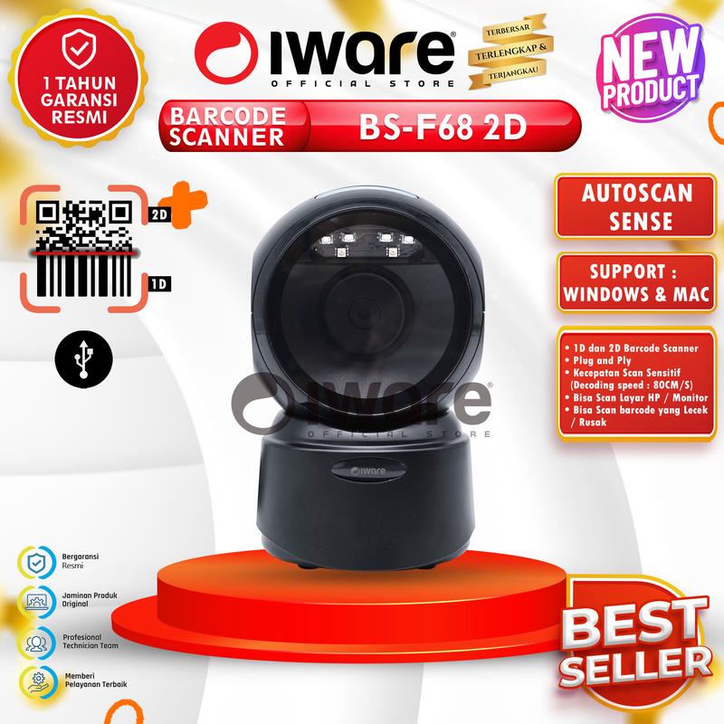Iware Omni Barcode Scanner 2D BS-F68 Usb Efaktur Duduk AutoScan - Shop ...