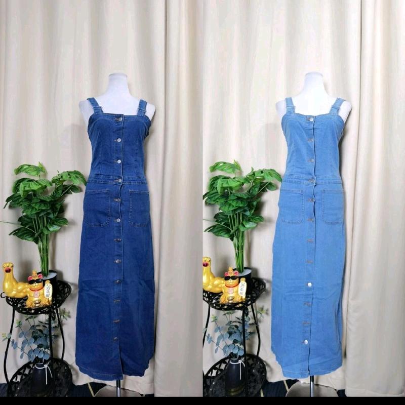 Ritasa Gaun Jumpsuit Denim Labuh Mata Kaki Premium Cotton Import ...