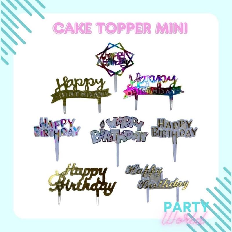 Topper happy birthday ulang tahun mini lucu premium hiasan kue - Shop ...