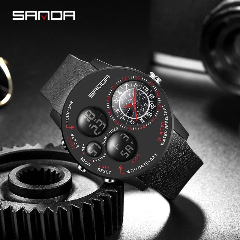 SANDA - jam tangan sukan lelaki, tanda zodiak bertuah, elektronik ...